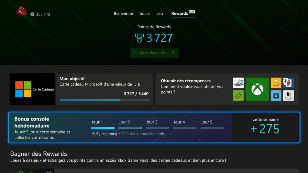 Microsoft Rewards : l'achat d'une carte cadeau Xbox devient plus flexible