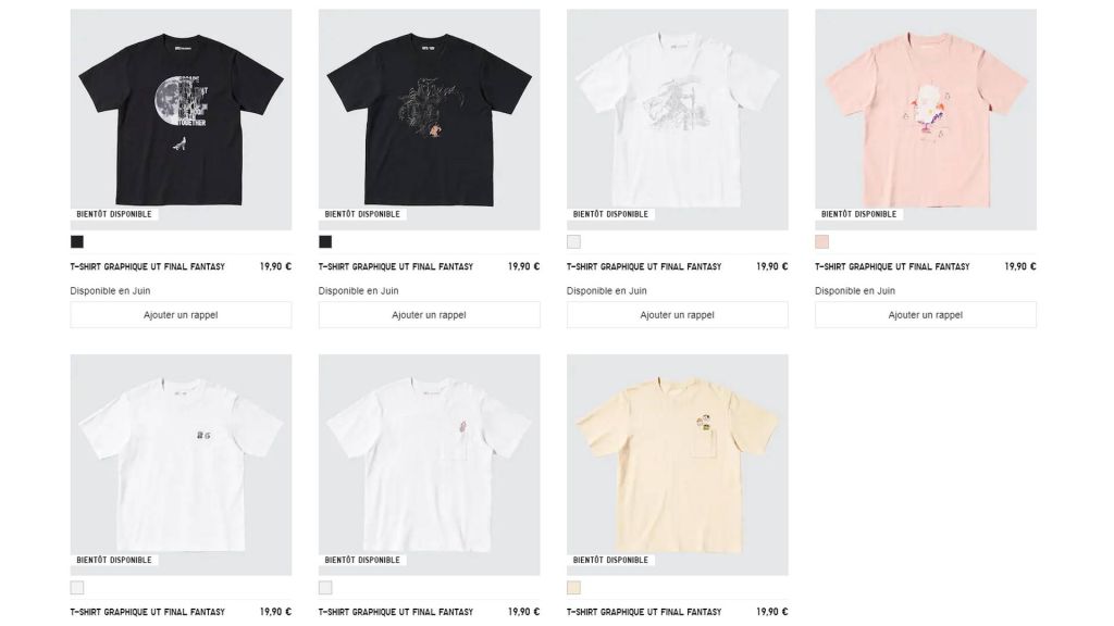 UNIQLO dévoile sa nouvelle collection de T Shirts Final Fantasy en ...
